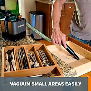 WORX WX030L.9 20V Power Share Cordless Cube Vac Compact Vacuum, Bare Tool Only, Black