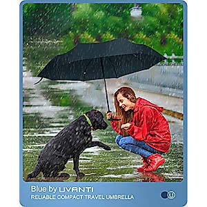 UVANTI Compact Travel Umbrella - Pocket Portable Small Mini Folding Windproof umbrella - Car Backpack Purse Automatic Umbrellas for Rain