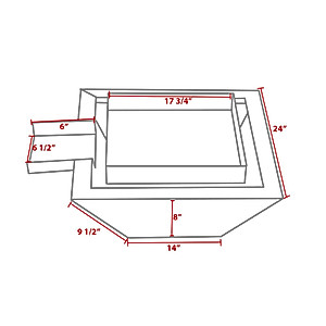18" 24" Stainless Steel or Rustic Black Square Fire Pit Bowl Pot w/Waterfall Column (24" Fire Pit w/Waterfall, Copper Cladded)