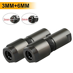 2pc 3/6mm Angle Grinder Modified Adapter to Straight Grinder Chuck for 100-type Angle Grinder M10*1.5 Thread Cutting Woodworking Tools (2, Black)