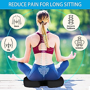 KRUNSHM Seat Cushion, Office Chair Cushions car seat Cushion for Car Long Sitting, Ergonomic Non-Slip Memory Foam Cushion for Back, Coccyx, Tailbone Pain Relief