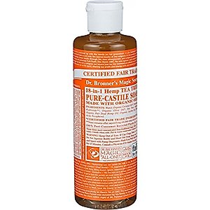DR. BRONNER'S Castile LIQ SP,OG3,T/Tree 8 OZ 1-EA