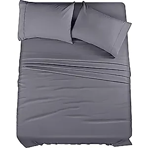 Utopia Bedding Queen Bed Sheets Set - 4 Piece Bedding - Brushed Microfiber - Shrinkage and Fade Resistant - Easy Care (Queen, Grey)