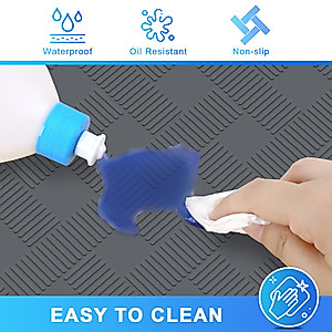 Under Sink Mat 22" x 19", Under Sink Mats for Kitchen Waterproof, Under The Sink Mat Waterproof for Bottom of Kitchen Sink, Silicone Under Sink Liner Tray, Under Sink Protector Mats(Dark Grey)