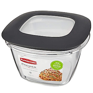Rubbermaid Premier Easy Find Lids 7-Cup Meal Prep and Food Storage Container, Grey |BPA-Free & Stain Resistant