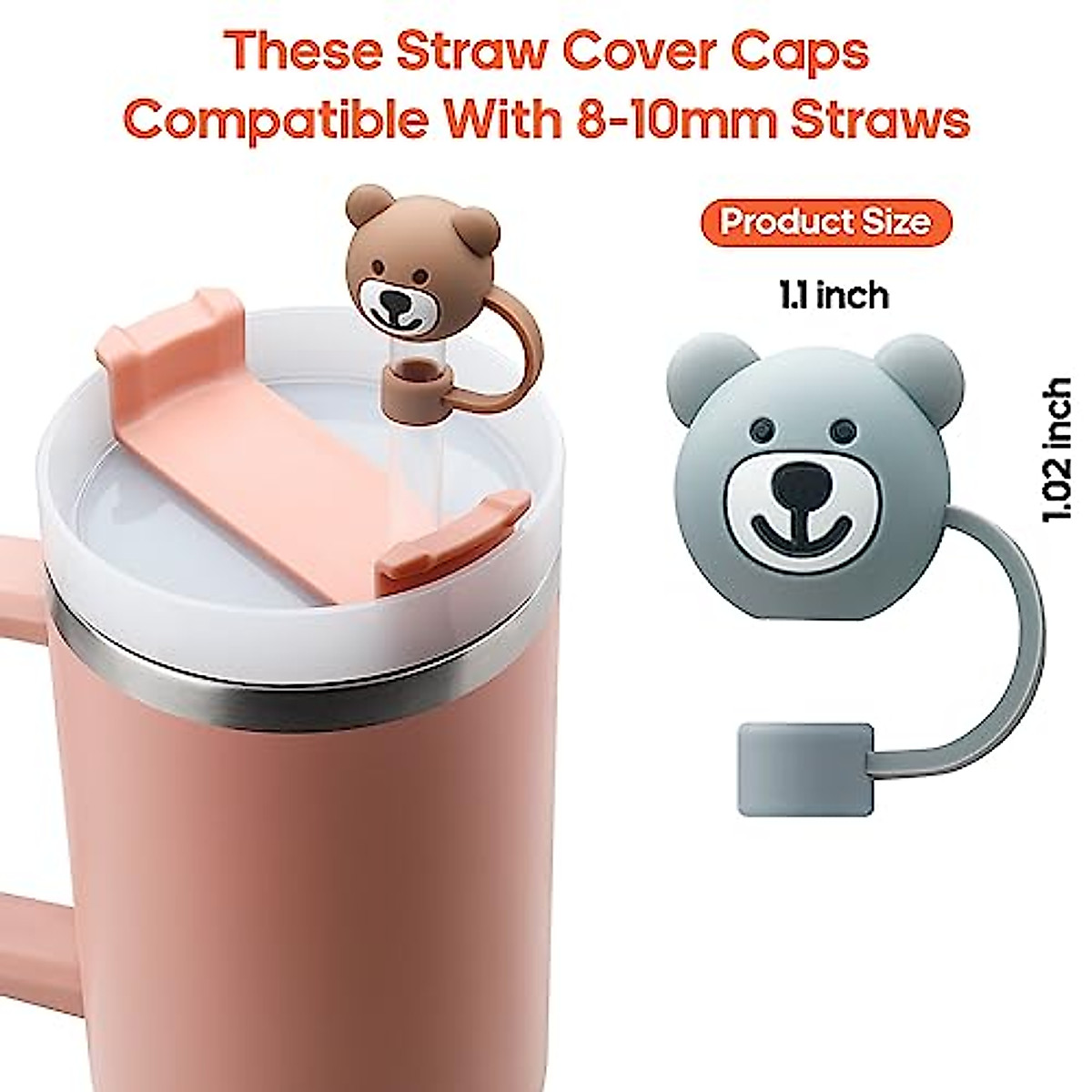 4 PCS Straw Covers Cap for Stanley Cup, Silicone Straw Tip Covers for Stanley 30 & 40 Oz Tumbler with Handle, Straw Toppers for Stanley Tumbler Cup