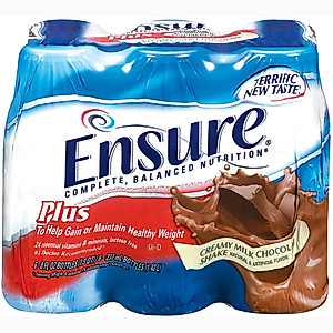 Ensure Plus Complete Balanced Nutrition Drink, Creamy Milk Chocolate Shake, 8 oz Bottles, 24 pk
