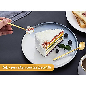 Kellegour 20 PCS Coffee Spoons,Espresso Spoons,Stirring Spoons,Gold Spoons,Mini Coffee Spoons,Long Handle Spoons,for Stirring Coffee, Dessert Cake,Ice Cream,Soup,Cappuccino 6.8Inch (gold)