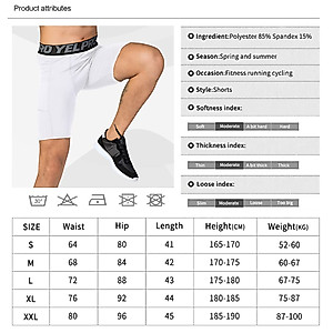 EARGFM Men's Compression Pockets Running Workout Cool Dry Sport Spandex Bike Riding Shorts Tights Underwear, White*3, X-Large