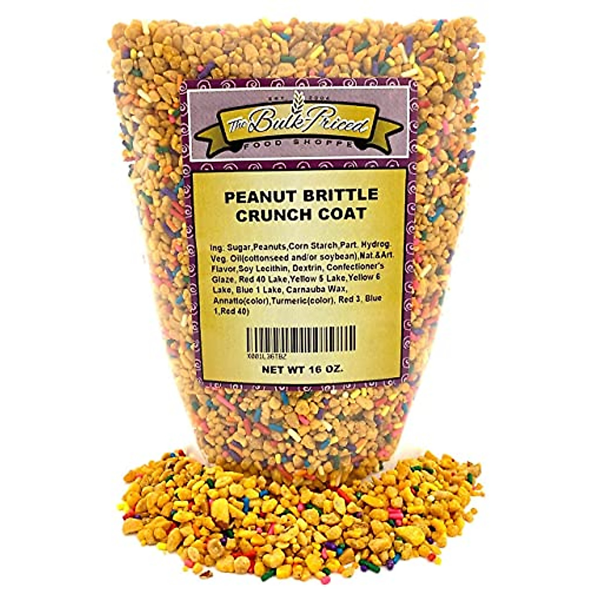 The Bulk-Priced Food Shoppe Peanut Brittle Crunch Coat Ice Cream Topping (1 lb. Resealable Zip Lock Stand Up Bag), Kosher