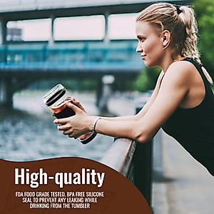 Tupkee Glass Sip Lid Black - Replacement for Tupkee Double Wall Glass Tumbler, 14oz & 8oz Hand Blown Glass Travel Mug