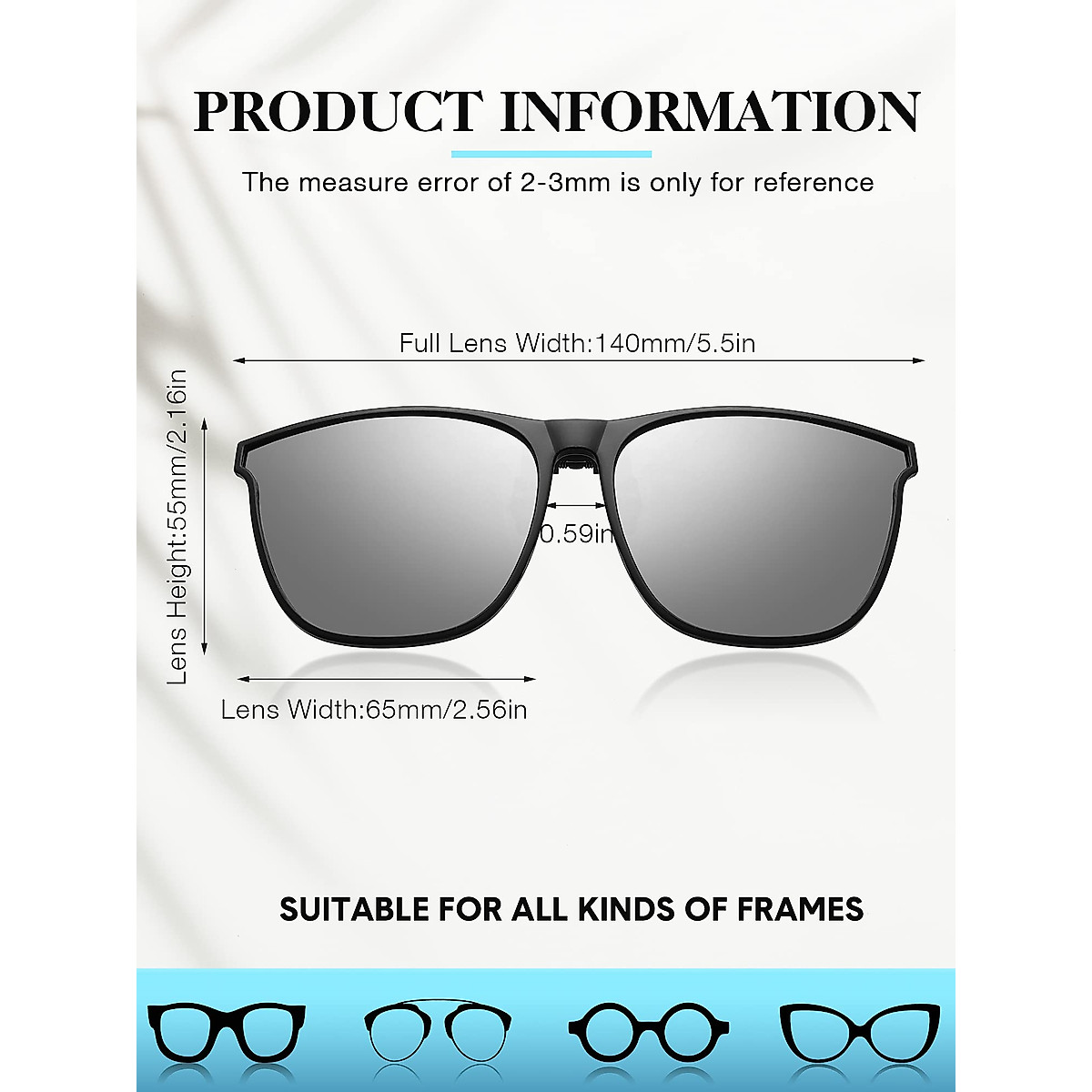 Frienda 3 Pair Oversize Polarized Clip-on Sunglasses Large Anti-glare TR90 Frame Flip up Driving Glasses for Women Men (Yellow)