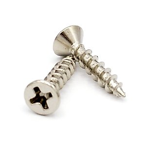 Yellowbird #6 x 3/4" European Concealed Hinge Screw - Flat Head Phillips - Nickel Wood - Bit Included - 1000 Ct.
