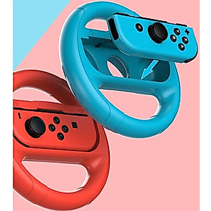 Racing Wheel Controllers Holder for Nintendo Switch Grips for Nintendo Switch JoyCon Wheel Accessory Pair Steering Wheel Controller steering wheel for switch OLED (black)