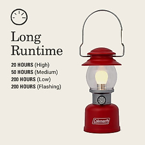 Coleman Classic LED Lantern, 300L/500L Handheld Lantern with Hanging Handle, Durable & Water-Resistant Lantern with Long Runtime for Camping, Emergencies, & at-Home Usage