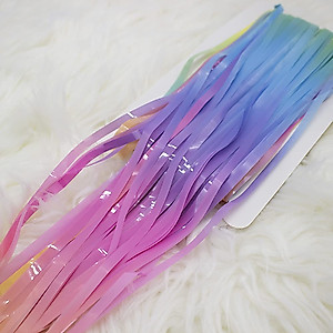 Rainbow Gradient Foil Fringe Curtain - LILF 2 Packs of 3.3ft x 8.3ft Ombre Tinsel Streamers for Bridal Baby Shower Kids Ice Cream Birthday Party Photo Booth Backdrop Decoration Props