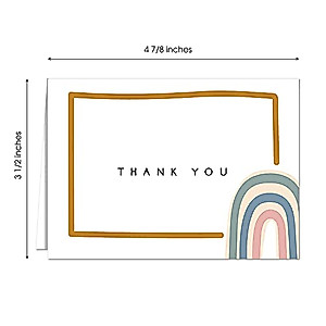 Modern Rainbow Thank You Greeting Cards / 24 Baby Shower Note Cards With White Envelopes / 6 Adorable All Occasion Thanks Designs/Made In USA