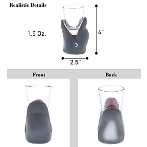 CoTa Global Gray Dolphin Shaped Shot Glass, Cool & Funny Whiskey Tequila & Alcohol Drinking Glass Dolphin For Shots, Dolphin Gift For Men & Women 2.50" x 4" 1.5 Oz