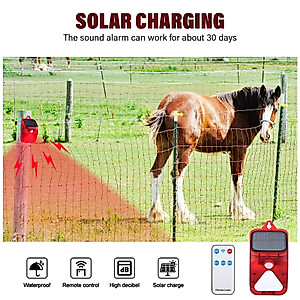 4 Pack Solar Alarm Motion Detector with Sound Light 129dB 6 LEDs Strobe Alarm Motion Sensor Outdoor Security Alarm Siren Waterproof Motion Activated Alarms for Farm, Barn, Villa, Home, Yard