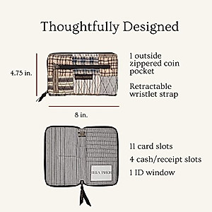 Bella Taylor | Wrist Strap Wallet | Multi Card Quilt Wristlet Wallet | Clutch Wallet | Quilted Cotton Country Patchwork | Ashmont