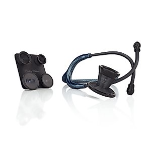 MDF Instruments Poseidon Blackout ProCardial Cardiology Stethoscope + MDF Pediatric and Neonatal Attachments with Clip
