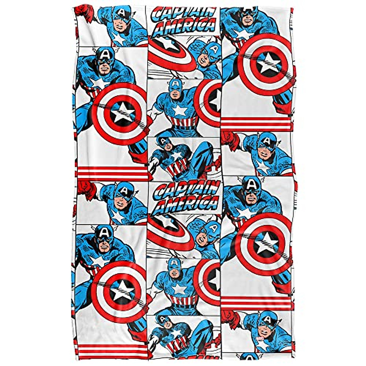 Marvel Captain America Blanket, 36"x58", Captain America Tiles, Silky Touch Super Soft Throw Blanket