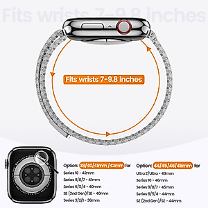 LETOID Magnetic Metal Bands Compatible with Apple Watch Ultra 2/Ultra Band 49mm 46mm 45mm 44mm 42mm 41mm 40mm 38mm, Men Stainless Steel Adjustable Strap for iWatch Series 10 9 8 7 6 5 4 3 2 1 SE