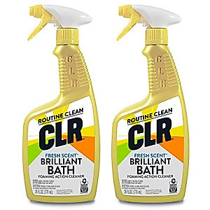 CLR Brilliant Bath Foaming Bathroom Cleaner Spray (Pack Of 2) & Windex Glass and Window Cleaner Spray Bottle, Original Blue, 23 fl oz