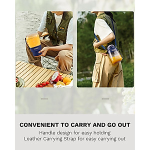 Portable Blender, 32 oz Portable Blender for Smoothies, Small Personal Blender with 10 Blades, Smoothie Blender with Travel Lid and Straw, Portable Juicer Blender for Travel, Sports (Blue)