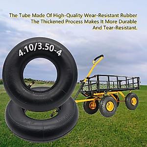 4.10/3.50-4 Tubes 4.10 3.50-4 Heavy duty Tire Inner Tube fits Hand Truck Electric Tricycle Wheelbarrows One-wheeled carts lawnmower and More Bending ValveTR-87 2-pack (4.10/3.50-4)