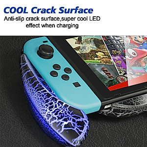 Grip Case with Stand for Nintendo Switch,Ergonomic Comfort Handles with Game Card Box USB C Charging Cable Protective Case Kit，with Tempered Glass Screen Protector & Thumb Grip Cap