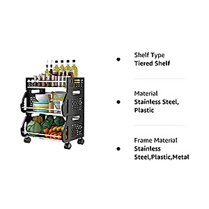 Fruit Vegetable Storage Basket,COORACK 3-Tier Stackable Kitchen Baskets Fruit and Vegetable Stand Rack with Wheels,Storage Cart for Kitchen, Free-Standing Organizer for Kitchen,Bedroom,Bathroom,Garage