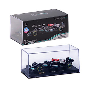 HTLNUZD 1:43 Bburago 2021Racing F1W12#44 Lewis Hamilton 1/43 Static Simulation Diecast Alloy F1 Formula Car Model (Hardcover Version)