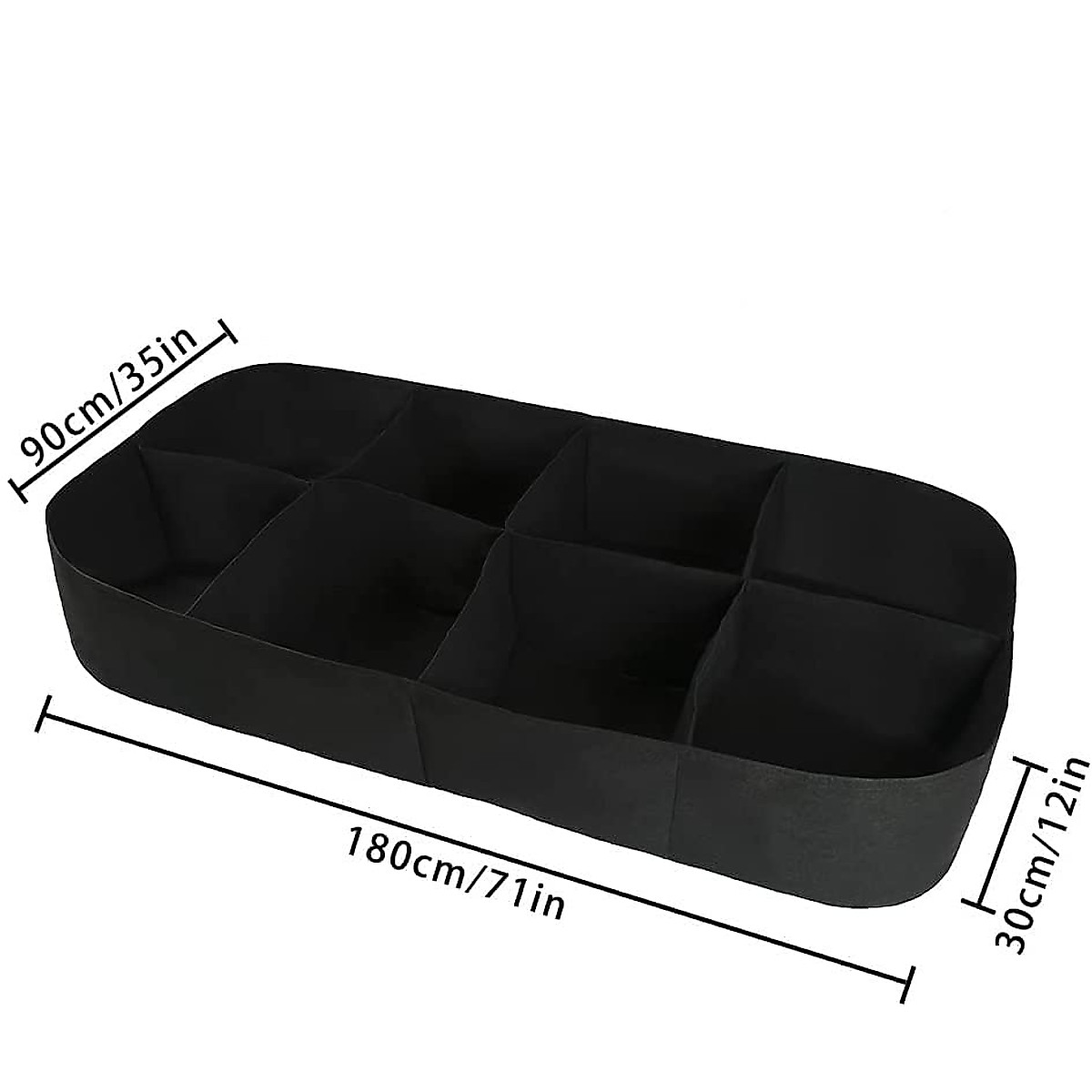 Viycuho Fabric Raised Garden Bed, 135 Gallon 8 Holes Rectangle Breathable Planting Container Grow Bag Planter Pot for Plants, Flowers and Vegetables (1 Rectangular)