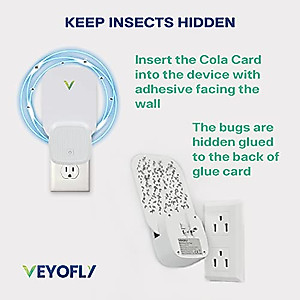 VEYOFLY Fly Trap, Plug in Flying Insect Trap, Fruit Fly Traps for Indoors- Safer Home Indoor- Bug Light Indoor Plug in- Mosquito Trap, Fruit Fly Killer, Gnat Trap, Flea Trap- (1 Device+3 Glue Boards)