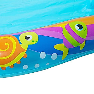 Banzai BAN-85319 Shade 'N Slide Turtle Heavy Duty Outdoor Toy Inflatable Kiddie Splash Pool Set with Sprinkler for Children and Kid Backyard Water Fun