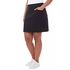 SC&CO Women's Comfortable Stretch Double wraparoand Skort (S, Black)