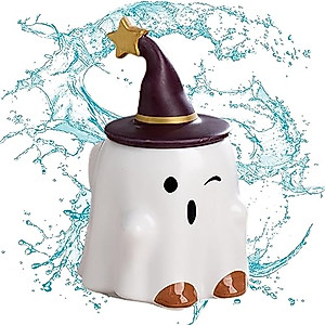 ALASSE Halloween Mug, Hat Ghost Drinking Cup, Spooky Mug, Cute Ceramic Ghost Mug with Lid, Novelty Coffee Mugs, White Coffee Mug Decor for Halloween Table Centerpieces, Mug for Child