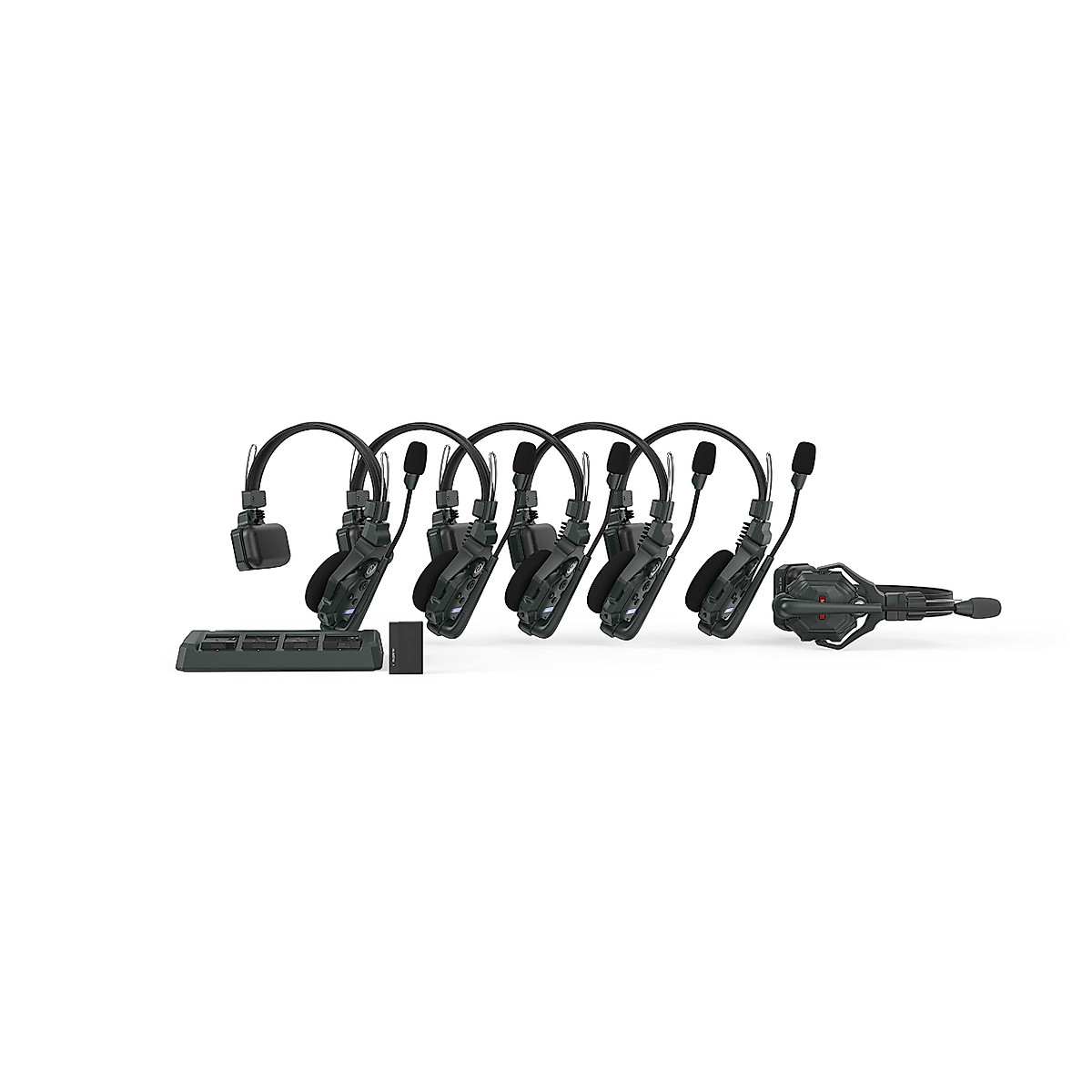 Hollyland Solidcom C1 Wireless Headset Intercom System 6-Person Full Duplex 1100ft Team Communication Group Talk Single-Ear Headset with 1 Master & 5 Remote Headsets