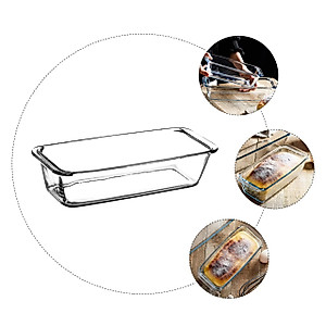 Cabilock Tempered Glass Plate Baking Pan Rectangular Cake Plate Glass Salad Dish Food Serving Plate Dishwasher Safe Easy to Clean