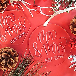 UNIQOOO 3.25“ Clear Acrylic Christmas Tree Ornament, Stocking Gift Tag, Acrylic Blanks, Wedding Gift Tag, Pack of 20