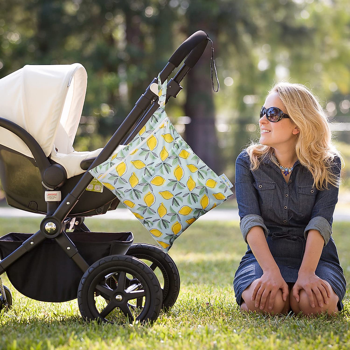 HSY Tech 2 Pcs Cloth Diaper Wet Dry Bags Waterproof Reusable Travel Beach 001 Wet Bag002