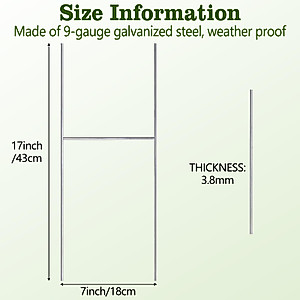 Yard Sign Stakes Metal, 17x7 Inch Yard Sign Holder Stand Sign Stakes for Ground Outdoor, Remiawy 10 Pack Wire Metal Yard Stakes for Corrugated Plastic Sign, Blank Lawn Sign Posts, Estate Garage Sale