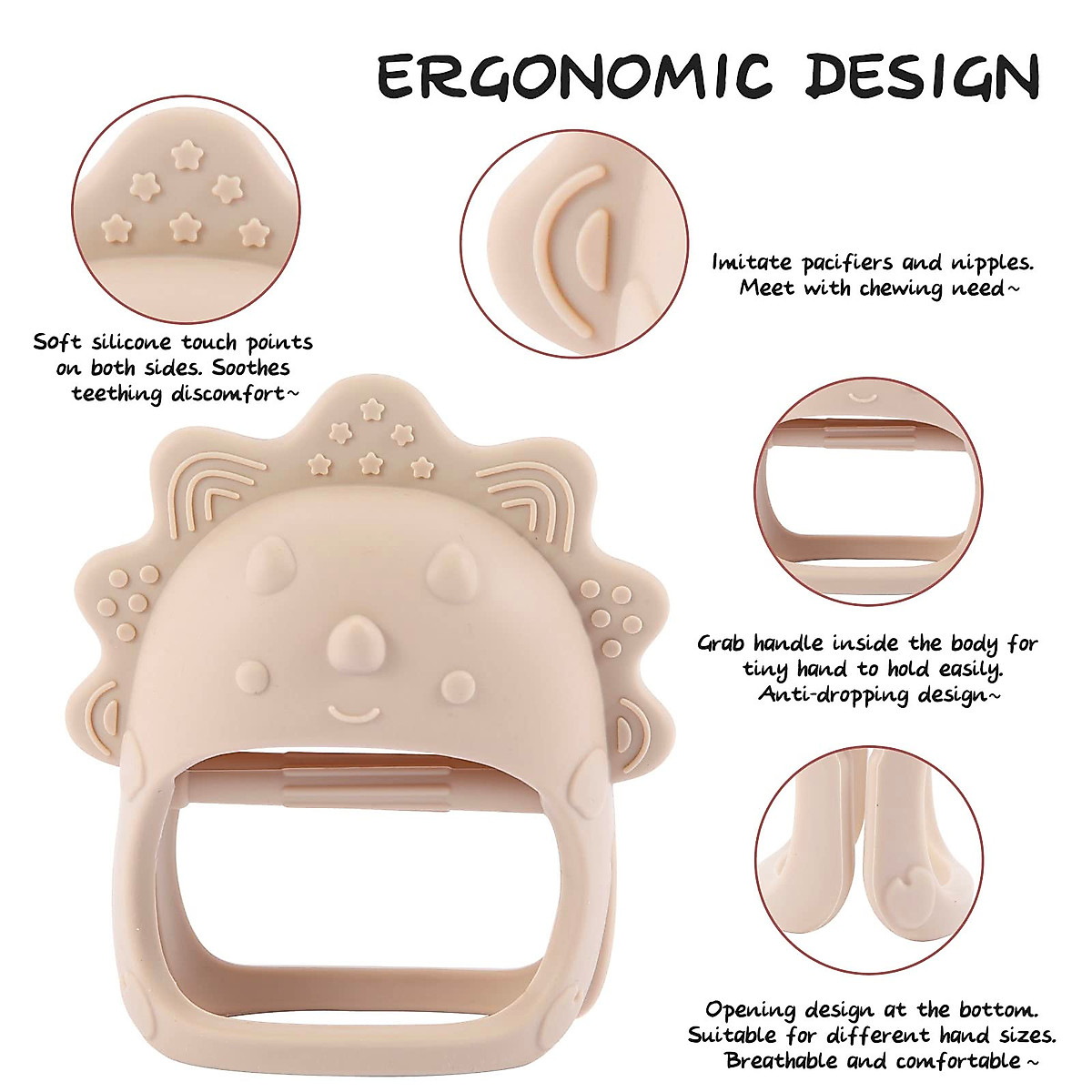 Baby Teething Toys, Teething Toys, Teethers for Babies 3-6 Months, Baby Chew Toys, BPA Free Teether Mitten with Soft Texture for Sensory Exploration and Itching Teething Relief