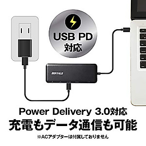 Buffalo LUD-U3-CGD/N USB Type-C Connection, 5-in-1 Docking Station, PowerDelivery, Wired LAN, HDMI, VGA, USB 3.2 (Gen 1) Compatible Port, MacBook/Surface Manufacturer Operation Confirmed