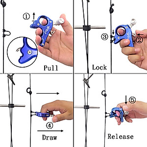 SHARROW Archery Release Aids 3 Fingers Compound Bow Release Aids Gear Compound Bow Accessory(Black)