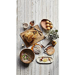 Mud Pie Carving Board Set, board 15" x 19 1/2" | knife 11" | fork 9"