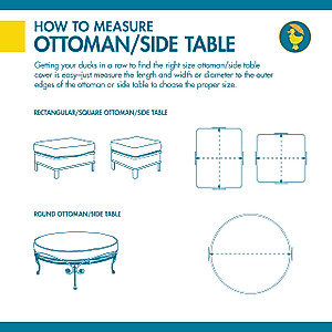 Duck Covers Essential Water-Resistant 31 Inch Round Ottoman/Side Table Cover, Outdoor Ottoman Cover