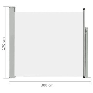 HLLNME Retractable Patio Side Awning Sun Shade and Wind Screen for Privacy Divider Waterproof, Home Balcony Privacy Divider, Deck Door, Outdoor Sun Shade Shelter