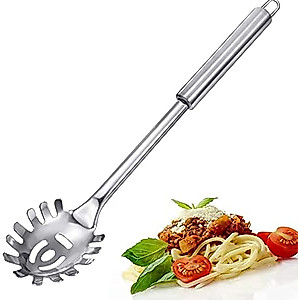 Pasta Fork, Pasta Spoon, Spaghetti Sever, Durable Stainless Steel Pasta Server, Spaghetti Spoon Server, Heat Resistant, 12 inch